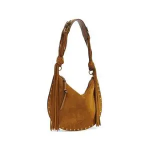 Isabel Marant Étoile Suede Shoulder Bag With Fringe And Studs - Brown
