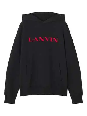 LANVIN Embroidered Logo Hoodie - Black