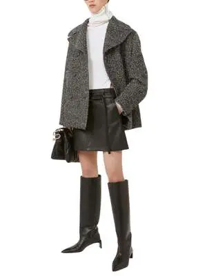 Sportmax Double-breasted Textured Wool Blend Jacket