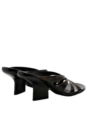 Dries Van Noten Distressed-effect Leather Wedge Mule - Brown