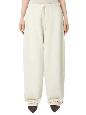 Sportmax Fleece Jersey Wide Leg Pants - White
