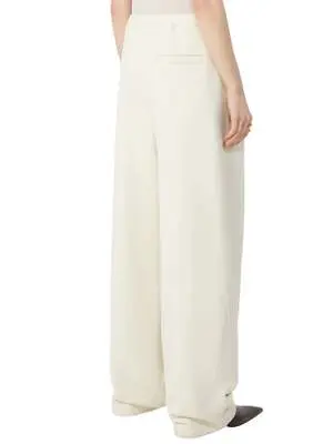 Sportmax Fleece Jersey Wide Leg Pants - White