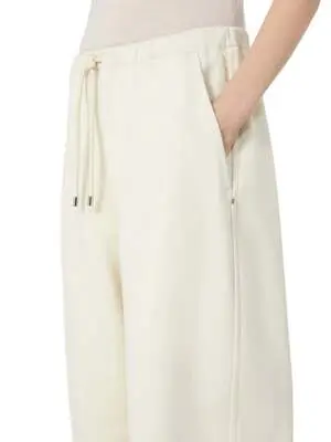 Sportmax Fleece Jersey Wide Leg Pants - White