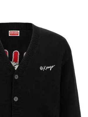 Kenzo Wild Tiger Wool And Cotton Cardigan