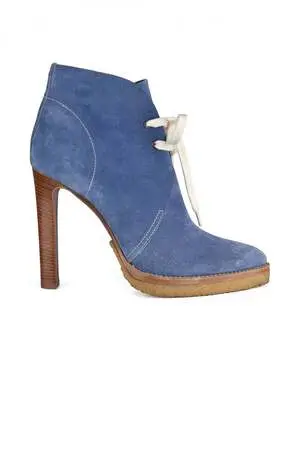 Ralph Lauren Jaylen Suede Lace-up High-heel Boots - Blue