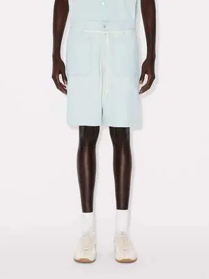 Kenzo Straight Shorts In Stone Bleach Chambray