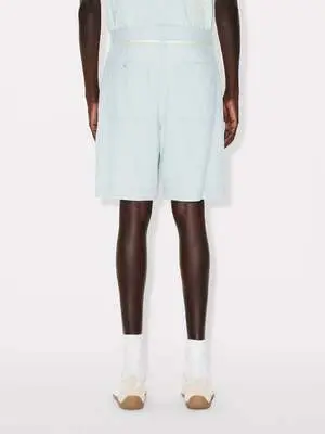 Kenzo Straight Shorts In Stone Bleach Chambray