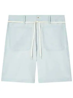 Kenzo Straight Shorts In Stone Bleach Chambray - Blue