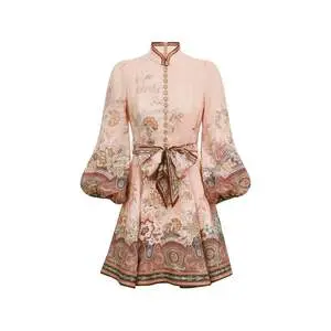 Zimmermann Floral And Paisley Print Silk And Linen Blend Day Dress