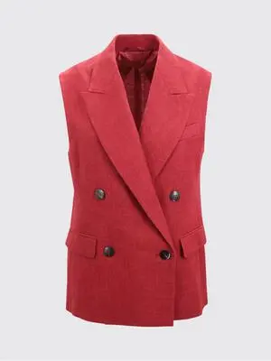 Max Mara Max Mara Studio Double Breasted Waistcoat Brown
