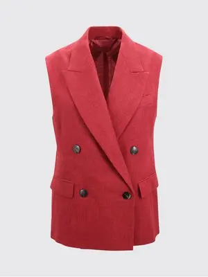 Max Mara Max Mara Studio Double Breasted Waistcoat Brown