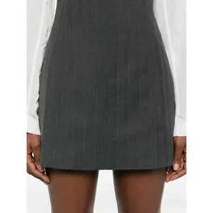 Our Legacy Pinstripe Long Sleeve Mini Dress - Gray