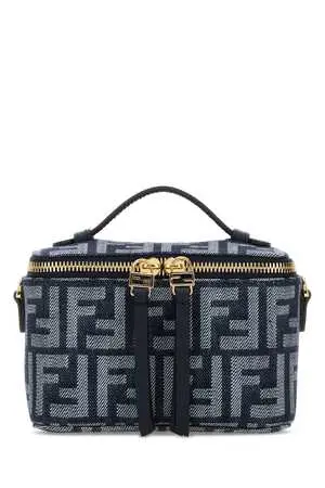 Fendi Embroidered Denim Vanity Handbag
