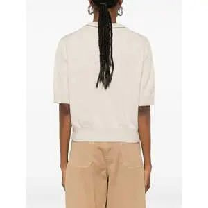 Brunello Cucinelli Cashmere Crew Neck Short Sleeve Jumper - Cream