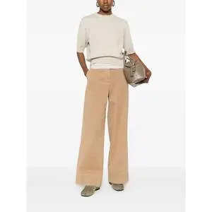 Brunello Cucinelli Cashmere Crew Neck Short Sleeve Jumper - Cream