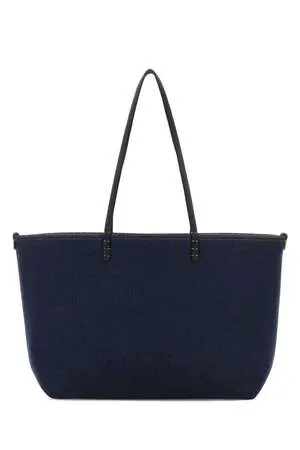 Fendi Denim Reversible Shopping Bag - Blue