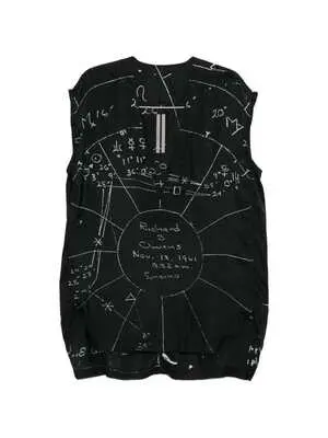 Rick Owens Graphic Print Top - Black