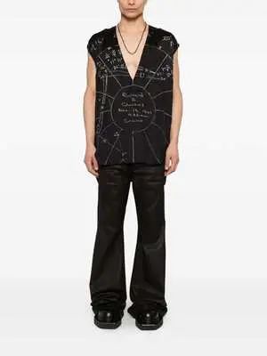 Rick Owens Graphic Print Top - Black