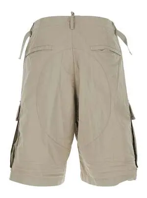 Dsquared2 Beige Cotton Wide-leg Cargo Shorts