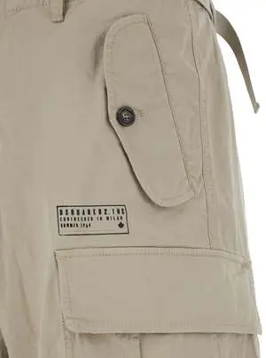 Dsquared2 Beige Cotton Wide-leg Cargo Shorts
