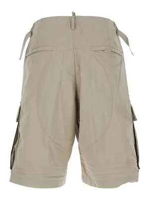 Dsquared2 Beige Cotton Wide-leg Cargo Shorts - Multicolor