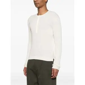 Our Legacy Ivory Ribbed Knit Long Sleeve T-shirt