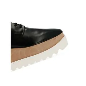 Stella McCartney Leather Lace-up Platform Wedge Derby Shoes - Black