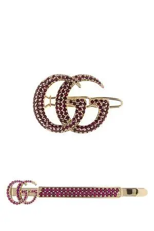 Gucci Platinum Metal Hair Clips Set - Gold