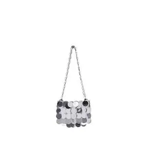 Rabanne Sparkle Disc Nano 1969 Shoulder Bag - Silver