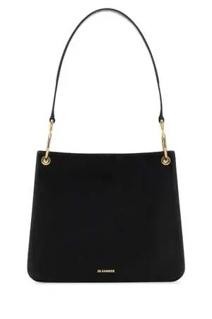 JIL SANDER JIL SANDER Leather Otto Shoulder Bag Black