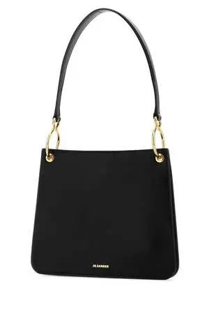 JIL SANDER Leather Otto Shoulder Bag - Black