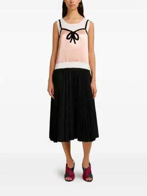 Marni Pleated Midi Dress With Bow Detail - Multicolor