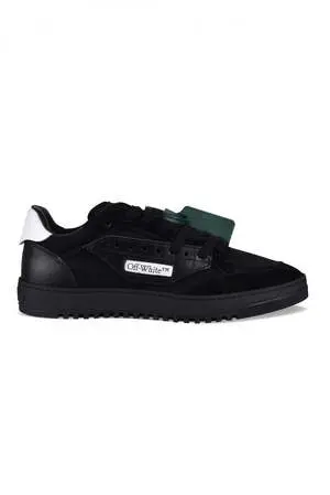 Off-White Suede And Leather Lace-up Sneakers - Black