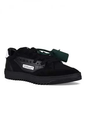 Off-White Suede And Leather Lace-up Sneakers - Black