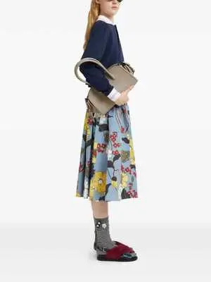 Marni Floral A-line Midi Skirt - Blue
