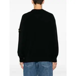 Stone Island Cotton Fine Knit Crew Neck Long Sleeve Jumper - Black
