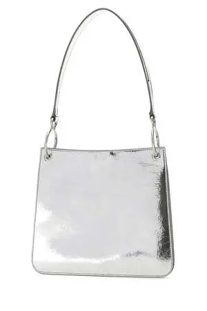 JIL SANDER Leather Shoulder Bag - Silver
