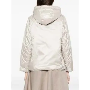Max Mara Hooded Zip-up Puffer Jacket - Cream