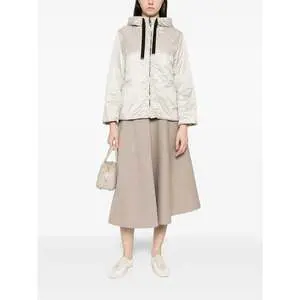 Max Mara Hooded Zip-up Puffer Jacket - Cream