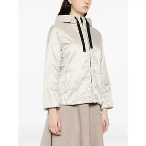 Max Mara Hooded Zip-up Puffer Jacket - Cream