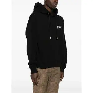 Off-White Drawstring Hood Hoodie With Logo Print - Black