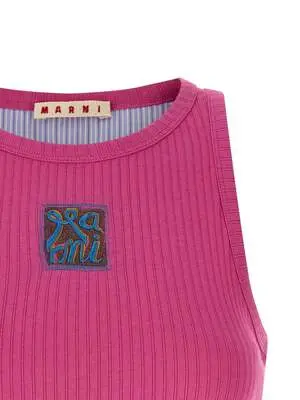Marni Ribbed Tank Top With Applique