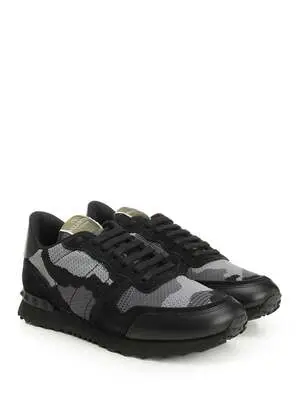 Valentino Garavani Rockrunner Camouflage Sneakers - Black
