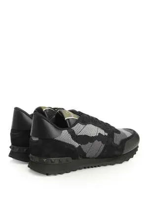 Valentino Garavani Rockrunner Camouflage Sneakers - Black
