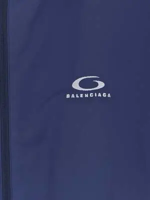Balenciaga Sporty Zip-up Rain Jacket With Embroidered Logo