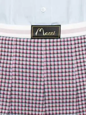 Marni Plaid Pleated Skirt