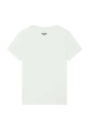 Kenzo Organic Cotton T-shirt With Floral Decoration - White