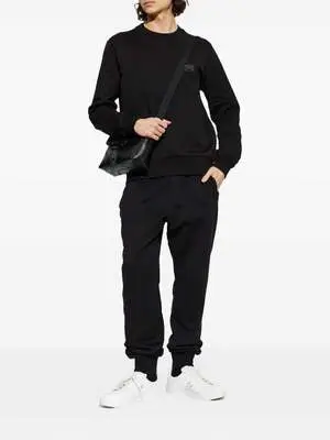 Dolce & Gabbana Crewneck Sweatshirt With Logo Plaque - Black