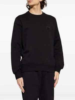 Dolce & Gabbana Crewneck Sweatshirt With Logo Plaque - Black