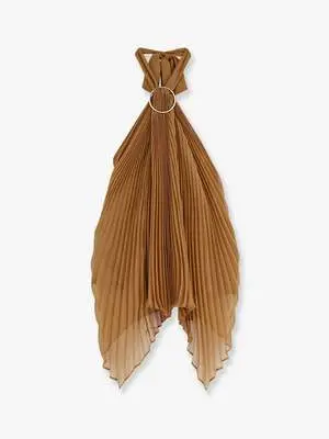 Max Mara MAX MARA Pleated Halter Top With Metal Ring Detail Multicolor